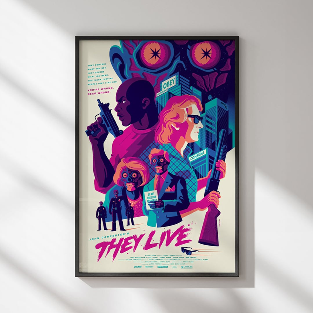 They Live Movie Poster, Canvas Poster Printing, Classic Movie Wall Art ...
