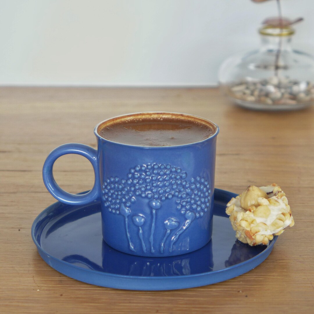 Limoges Porcelain Blue Coffee Cup and Saucer 4 Oz Cup French Porcelain ...