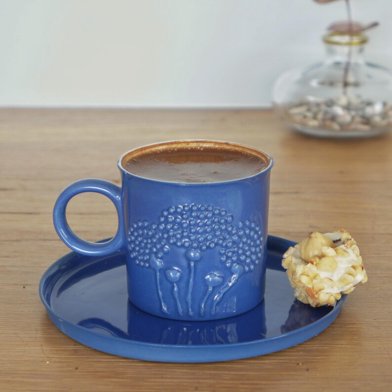 Limoges Porcelain Blue Coffee Cup and Saucer 4 Oz Cup French Porcelain ...