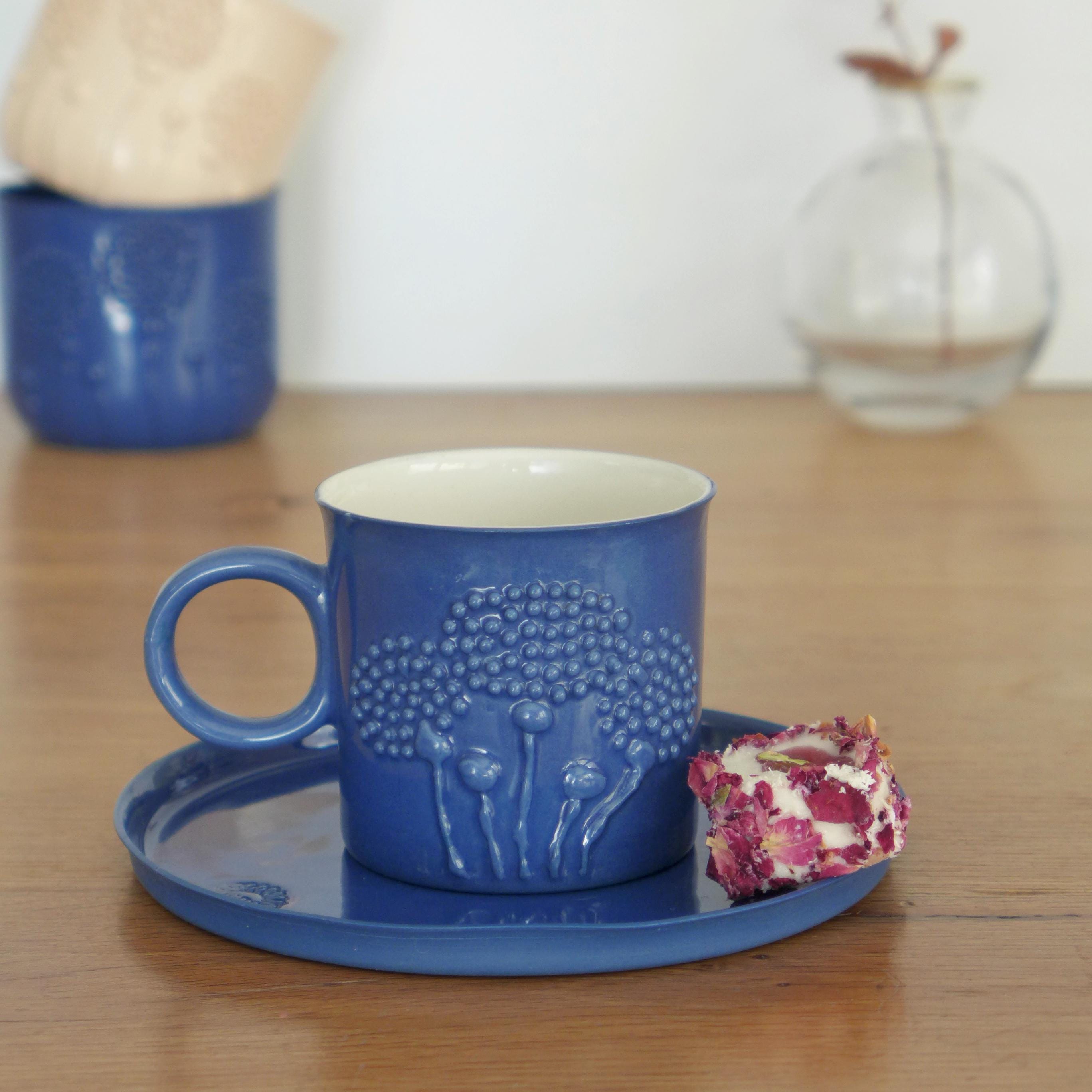 Limoges Porcelain Blue Coffee Cup and Saucer 4 Oz Cup French Porcelain ...