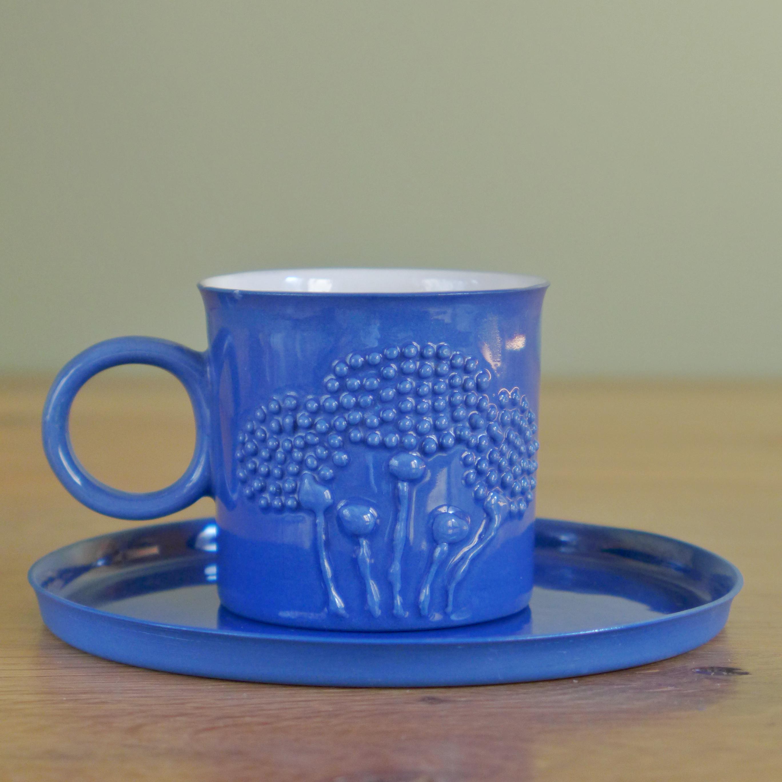Limoges Porcelain Blue Coffee Cup and Saucer 4 Oz Cup French Porcelain ...