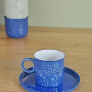 Limoges Porcelain Blue Coffee Cup and Saucer 4 Oz Cup French Porcelain ...