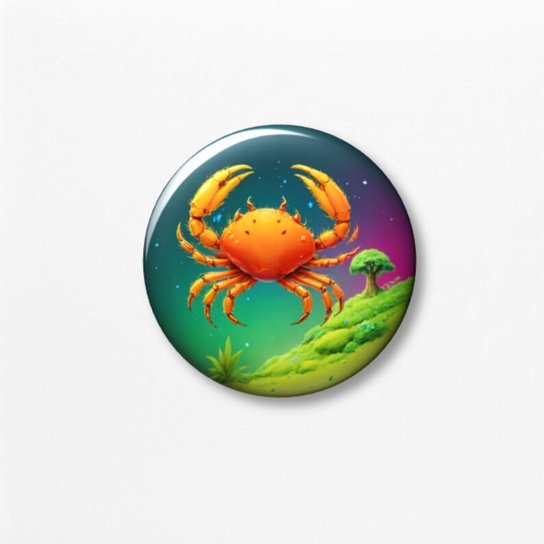 Celestial Cancer Crab Magnet Pinback Button 1in 1.25in 2.25in - Etsy
