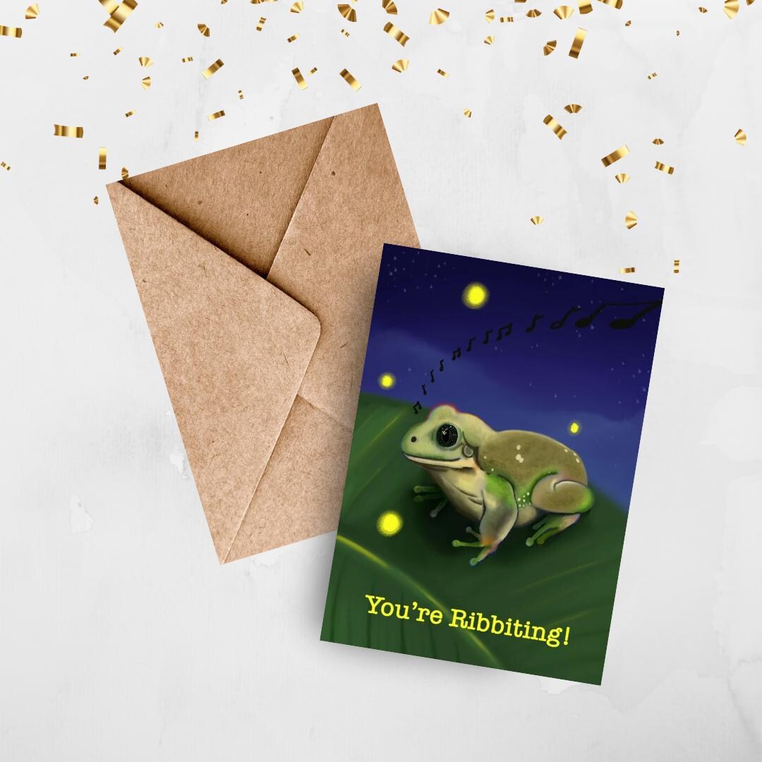 Cute 5X7 Frog Greeting Card, Blank Frog Card, Card for Nature Lovers ...