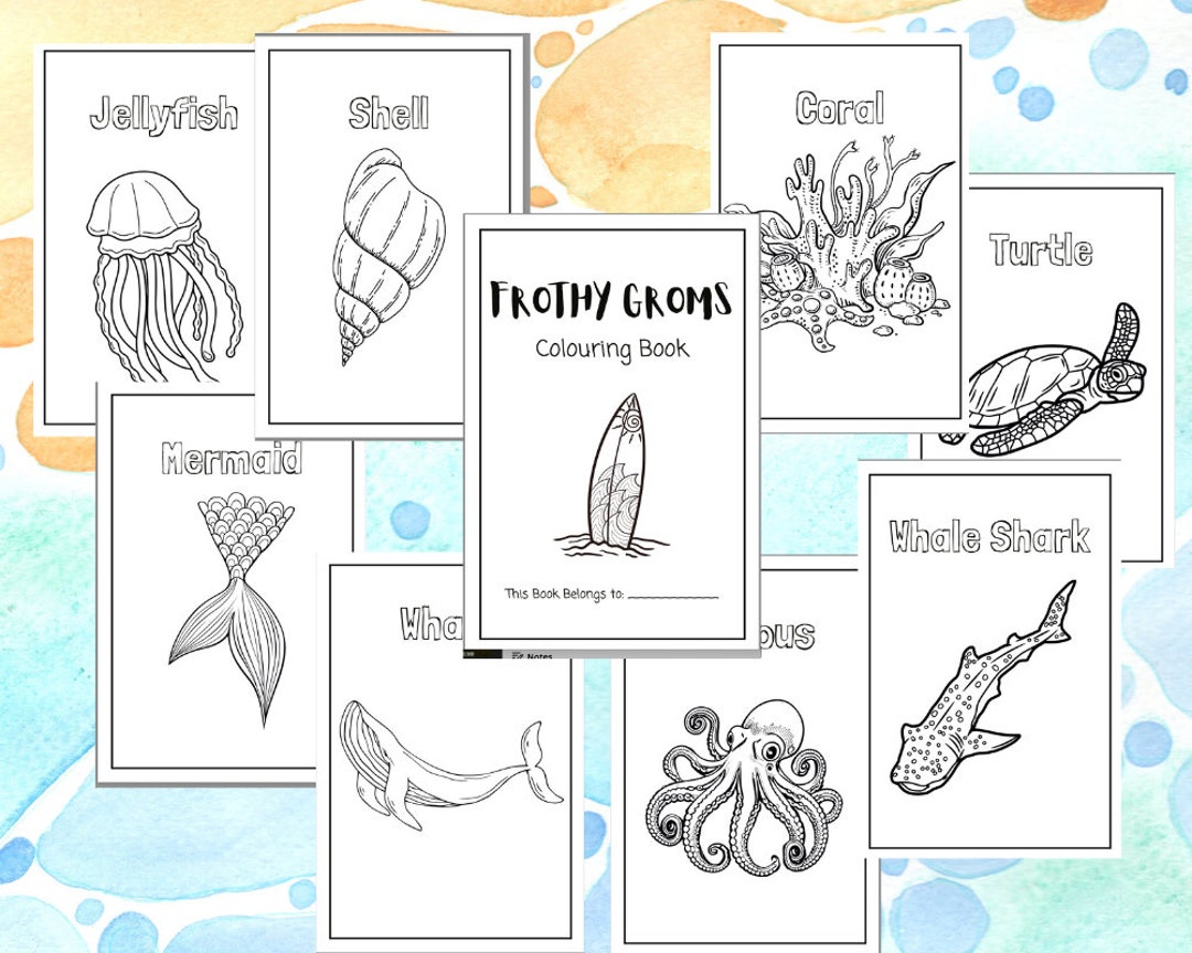 Kids Under the Sea Colouring in Pages. 24 Pages of Ocean Animals to ...