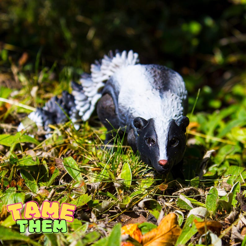Skunk | Connected Toy, Long Fluffy Tail, Print-in-place Body, Head With ...