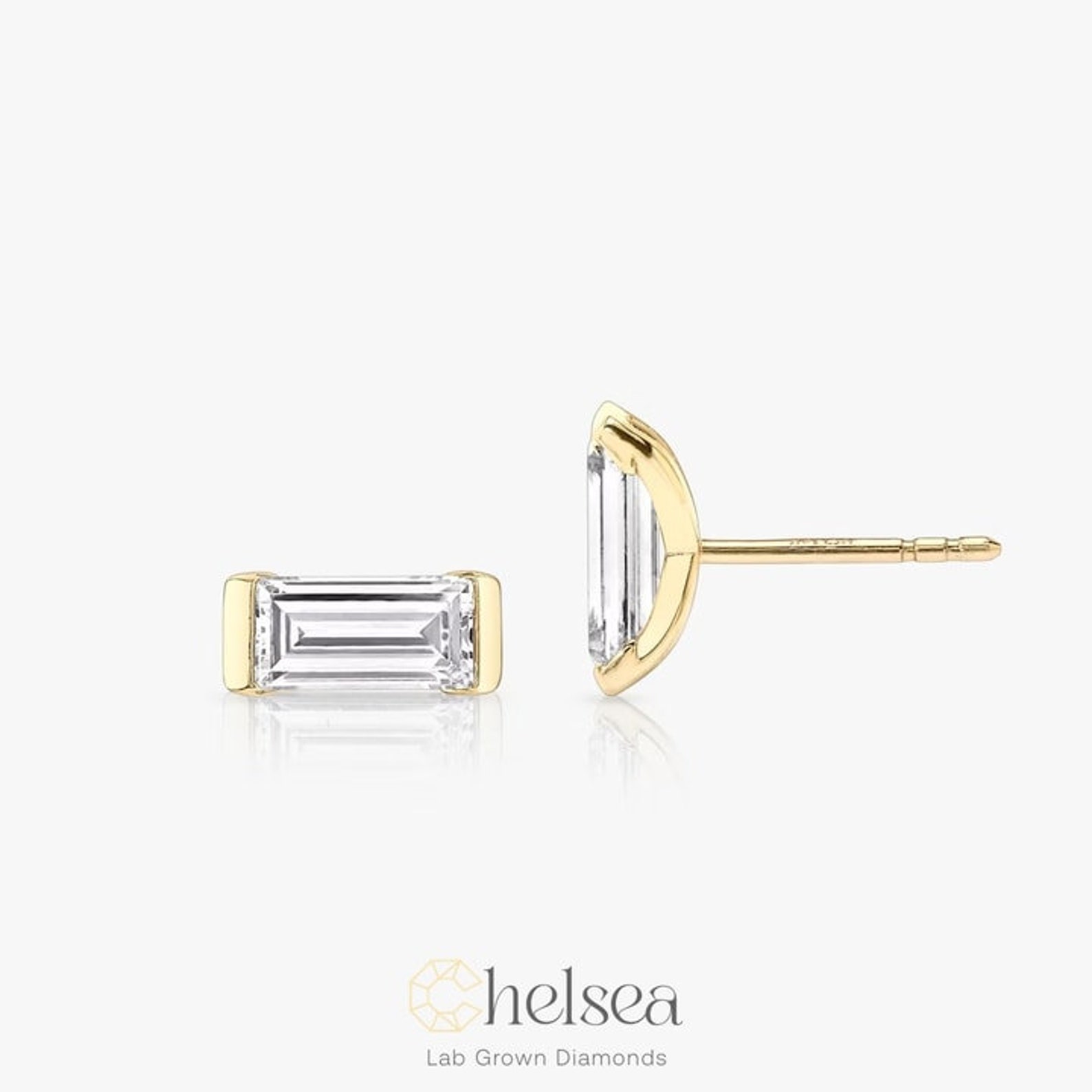 Flaunting the Sleek Baguette Cut Moissanite Diamond Knife Edge Semi ...