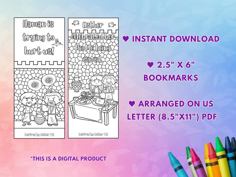 Queen Esther Bible Coloring Bookmarks, Sunday School Activity ...