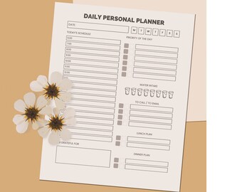 Daily Personal Planner - Etsy