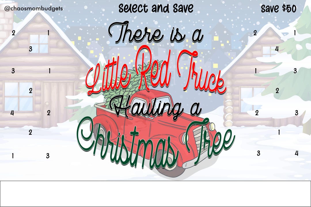 Little Red Truck Hauling a Christmas Tree - Etsy