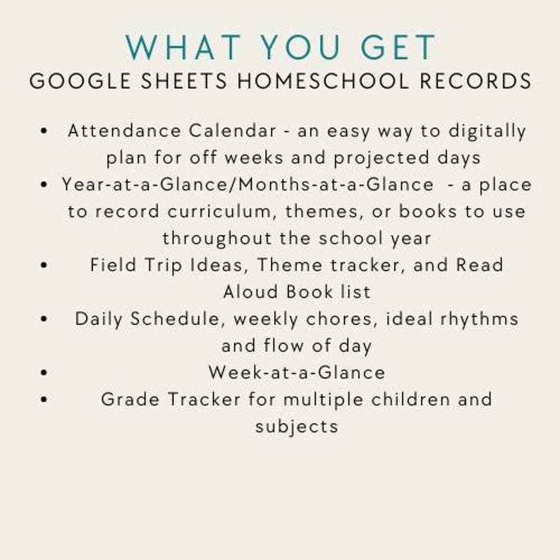 Editable Homeschool Planner & Tracker | Google Sheets Digital Download ...