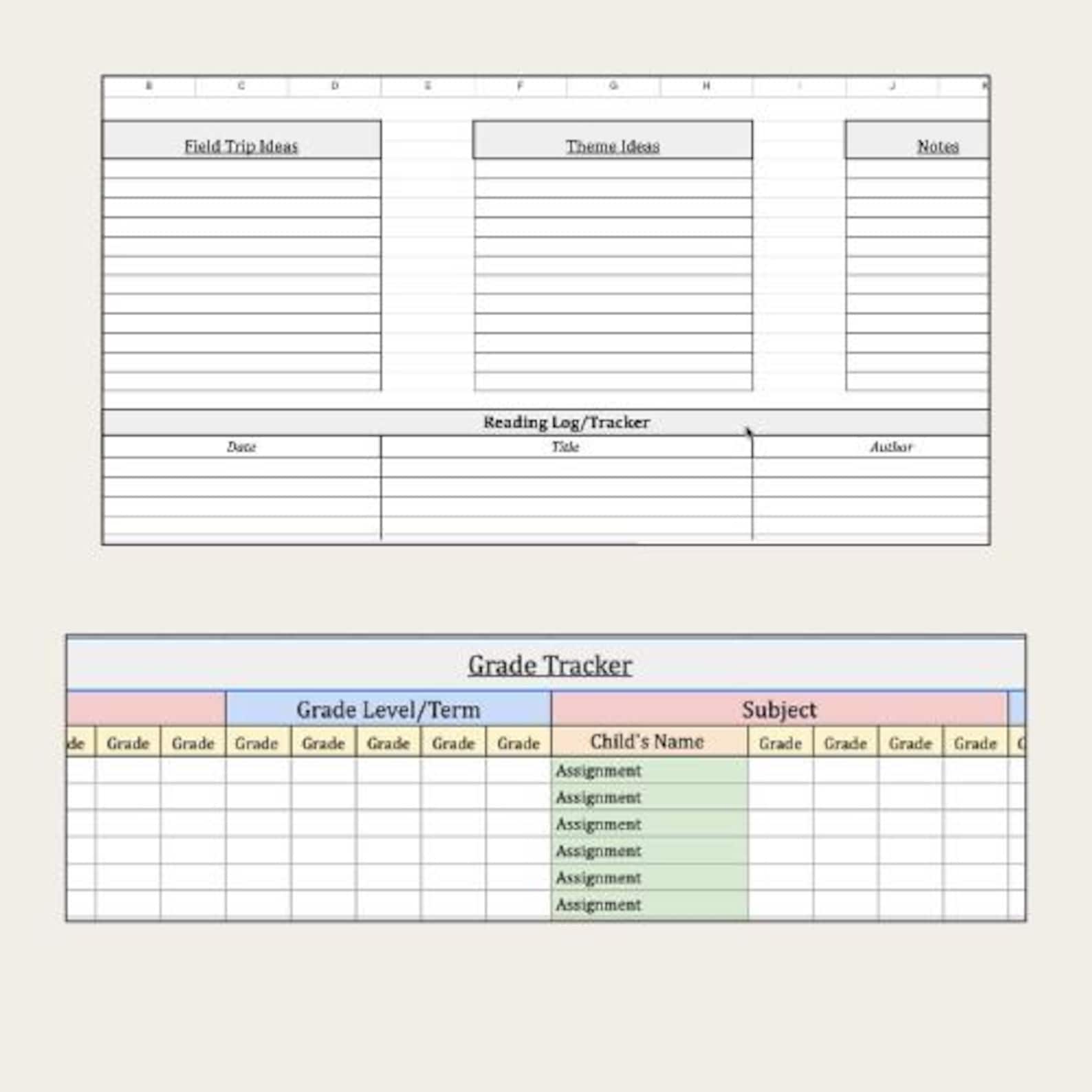 Editable Homeschool Planner & Tracker | Google Sheets Digital Download ...