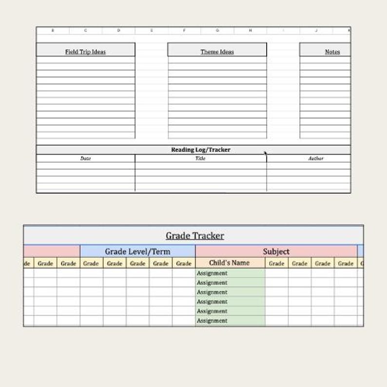Editable Homeschool Planner & Tracker | Google Sheets Digital Download ...