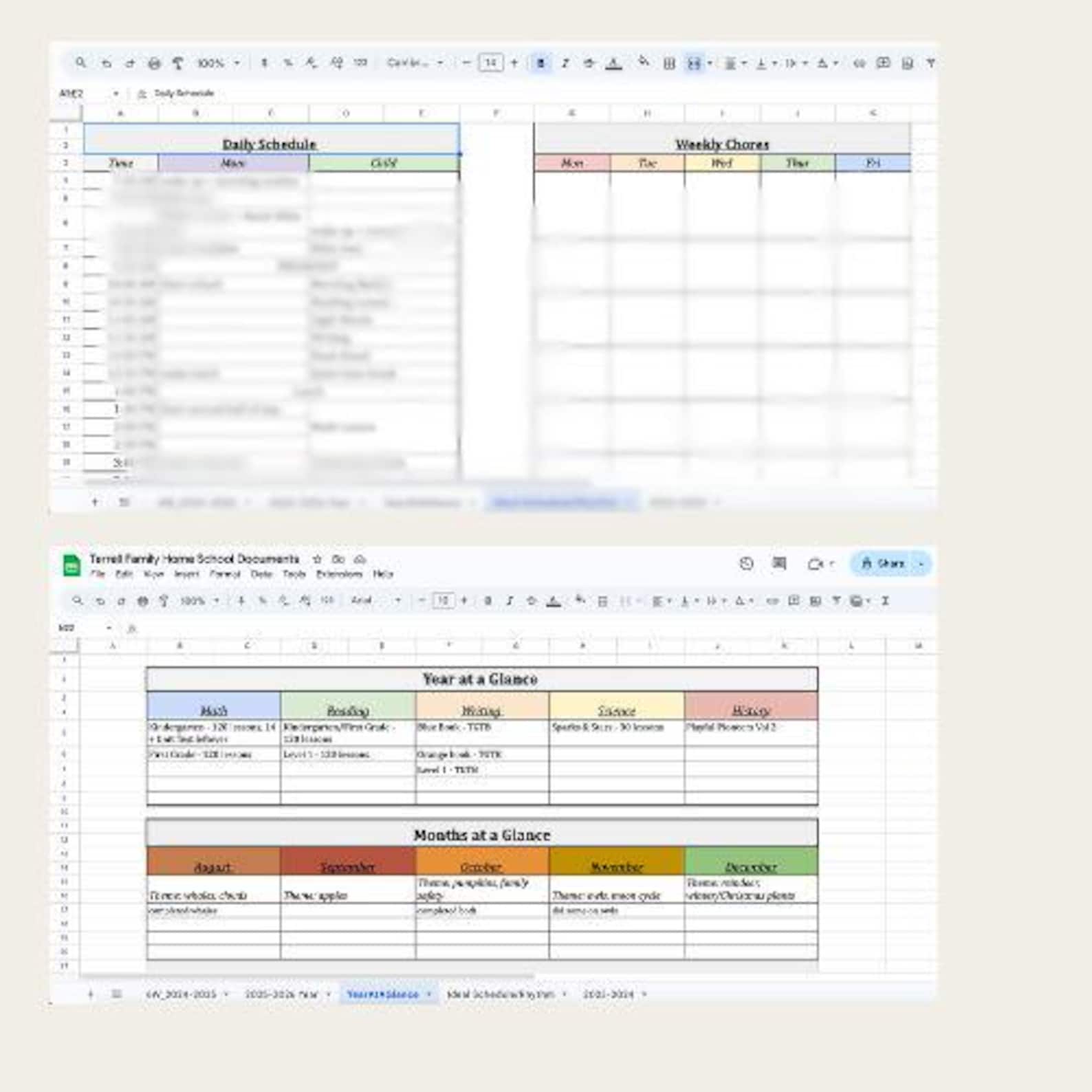 Editable Homeschool Planner & Tracker | Google Sheets Digital Download ...