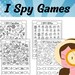 I Spy Game Coloring Printable Activity Worksheets for Kids 18 Pages US ...