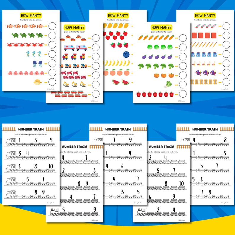 Learn to Count and Color Numbers 1 to 10 Preschool Writing Practice - Etsy