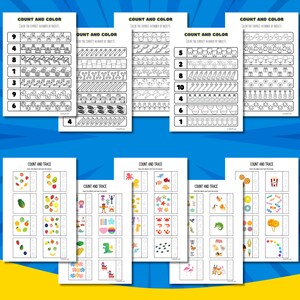 Learn to Count and Color Numbers 1 to 10 Preschool Writing Practice - Etsy