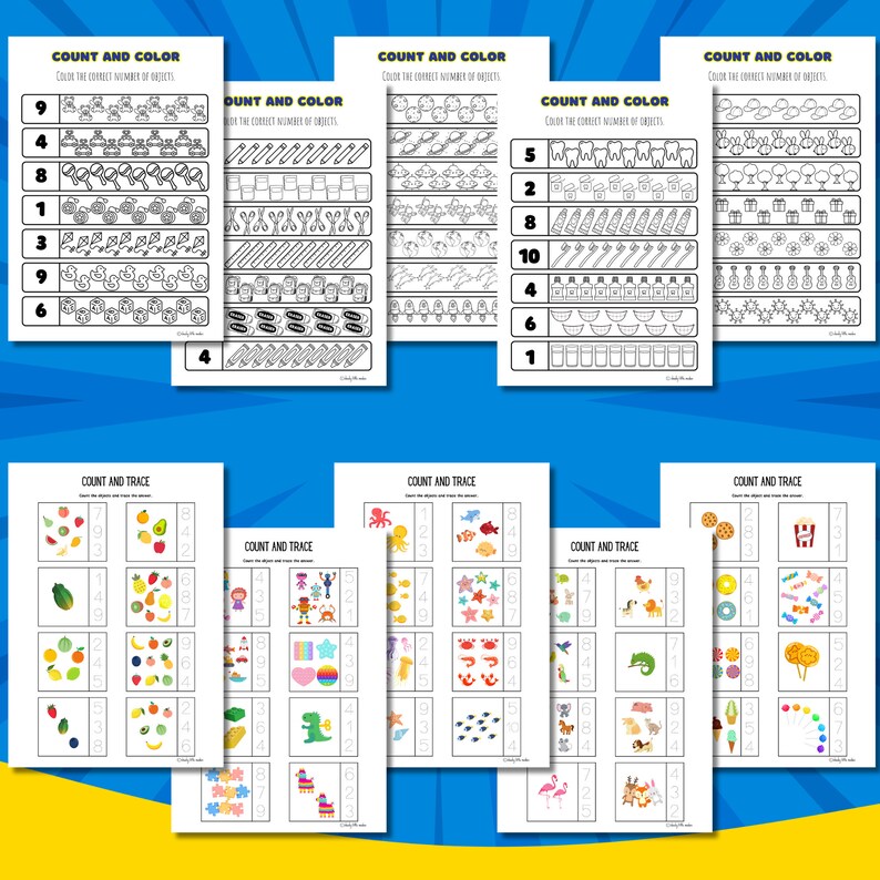 Learn to Count and Color Numbers 1 to 10 Preschool Writing Practice - Etsy