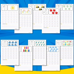 Learn to Count and Color Numbers 1 to 10 Preschool Writing Practice - Etsy