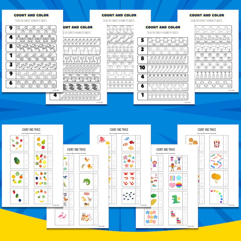 Learn to Count and Color Numbers 1 to 10 Preschool Practice Writing ...