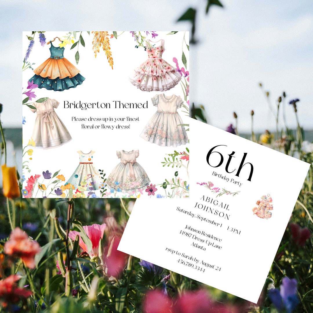 Digital Dress-up Bridgerton Themed Girl Birthday Party Invitation ...
