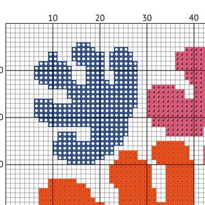 Spring Flowers: Cross Stitch PDF Pattern Modern Colorful Illustration ...