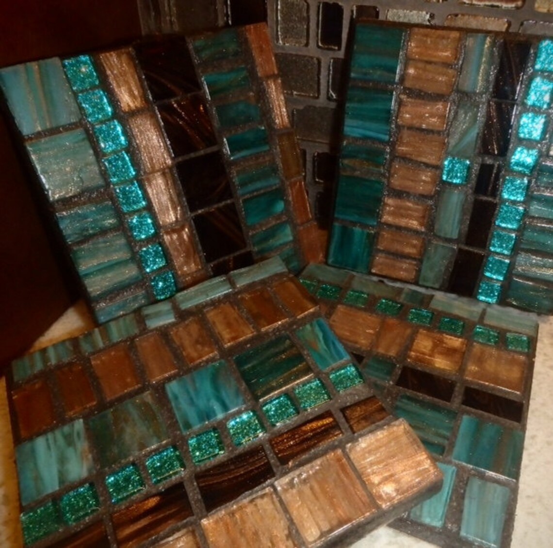 Mosaic Coasters Set Bar Ware Functional Housewarming Gift - Etsy