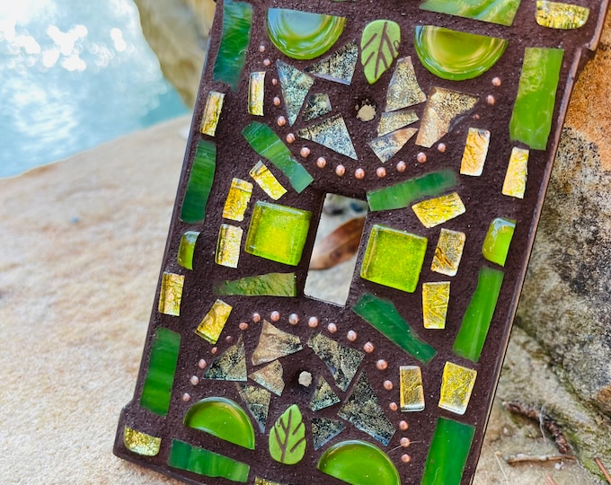 Mosaic Light Switch Plates Cover Stained Glass Decor Art Tiles Toggle ...