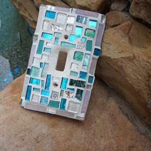 Mosaic Light Switch Plate Cover Stained Glass Ceramic Tile JEWELED ...