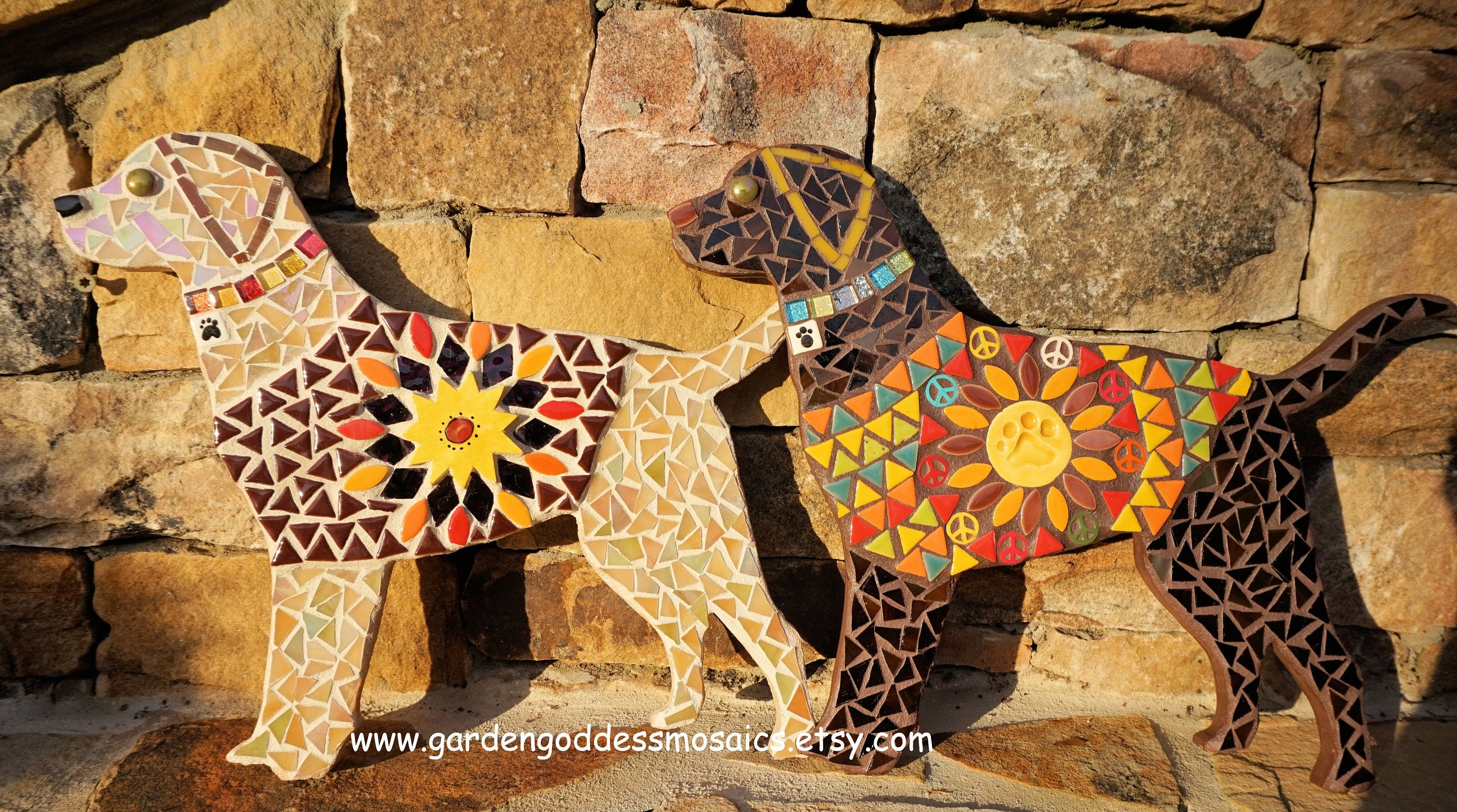 Mosaic Dog LABRADOR Wall art stained glass decor | Etsy