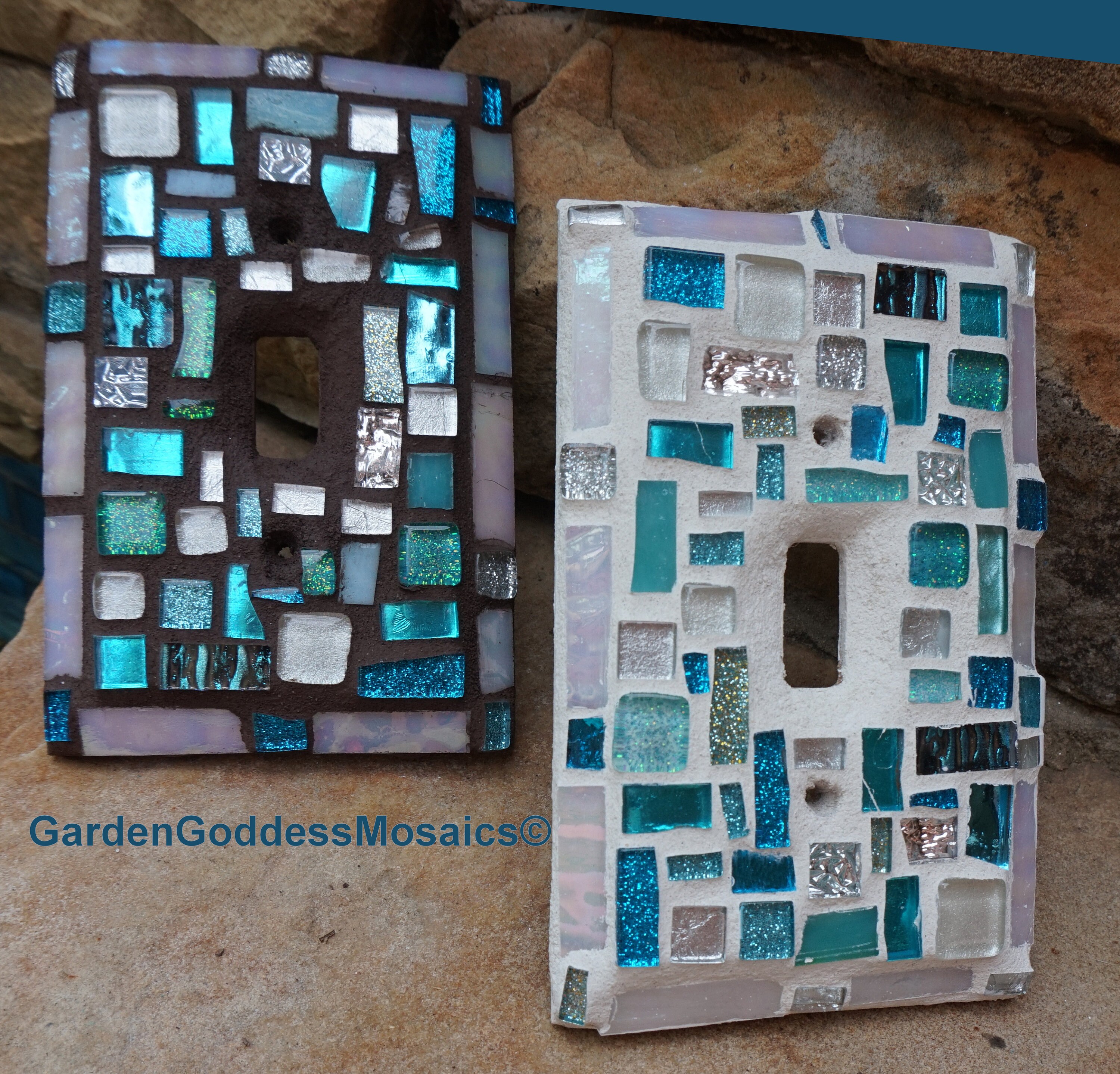 Mosaic light Switch plate cover stained glass ceramic tile | Etsy