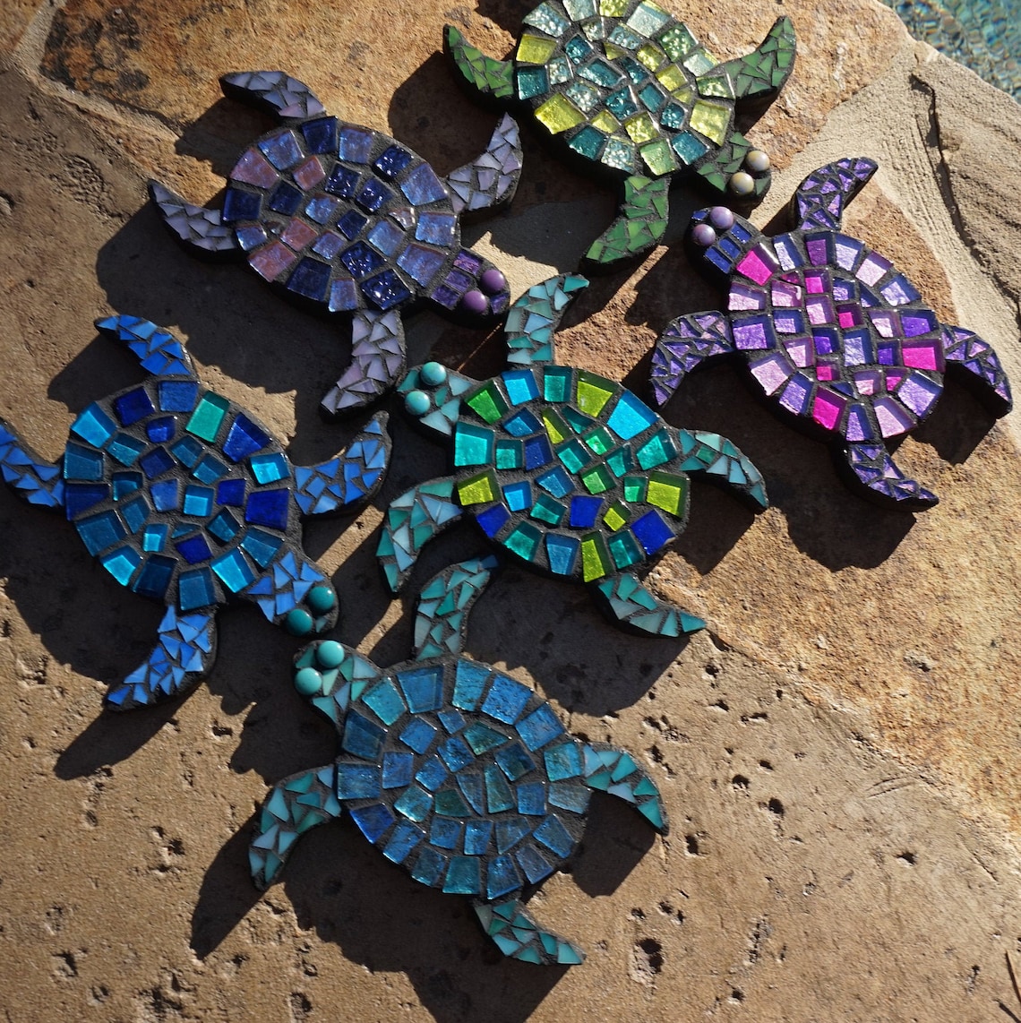 Mosaic Turtle Wall Hanging Beach Lover Themed Sea Art Stained - Etsy