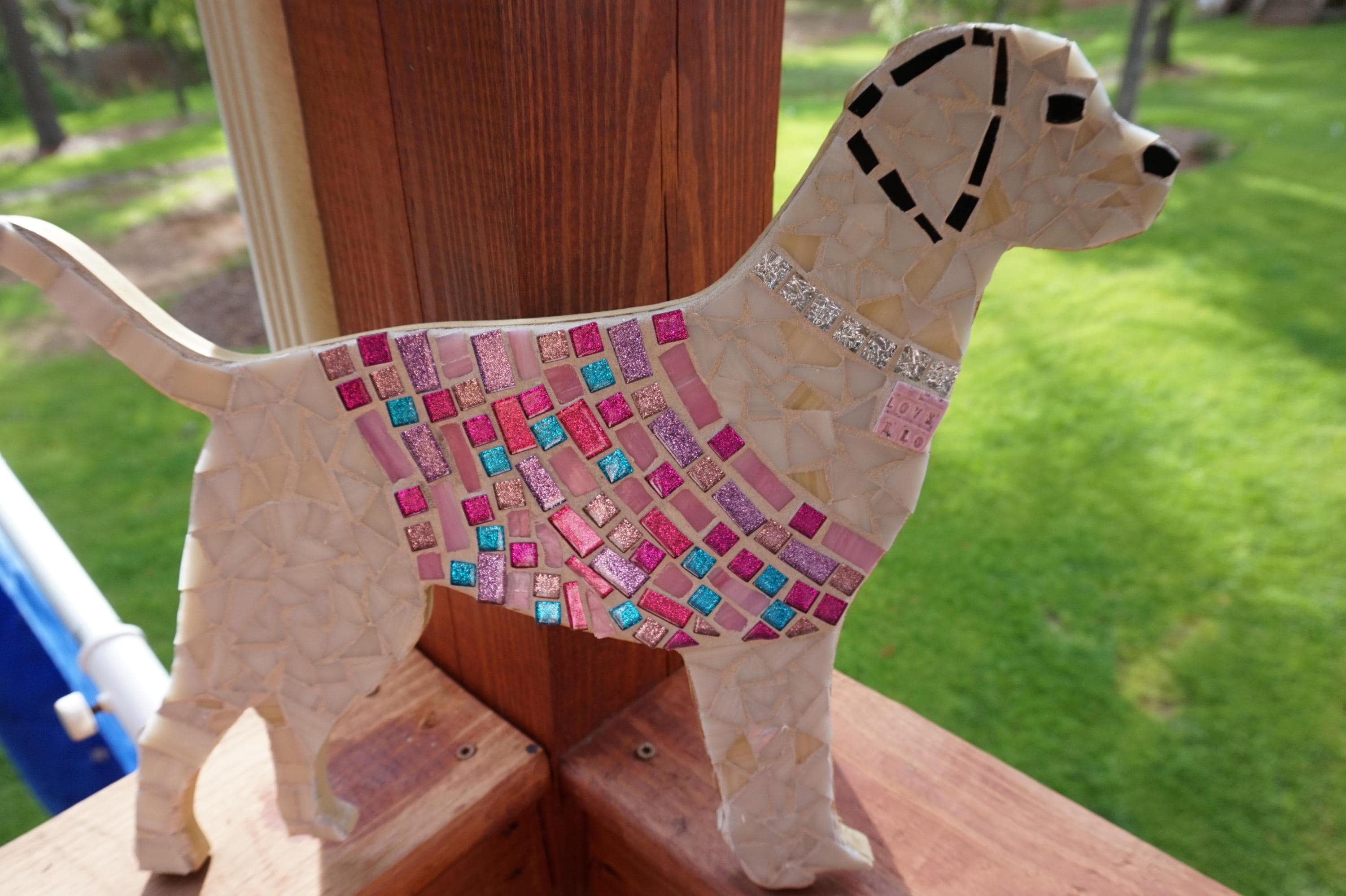 Mosaic Dog LABRADOR Wall art stained glass decor | Etsy