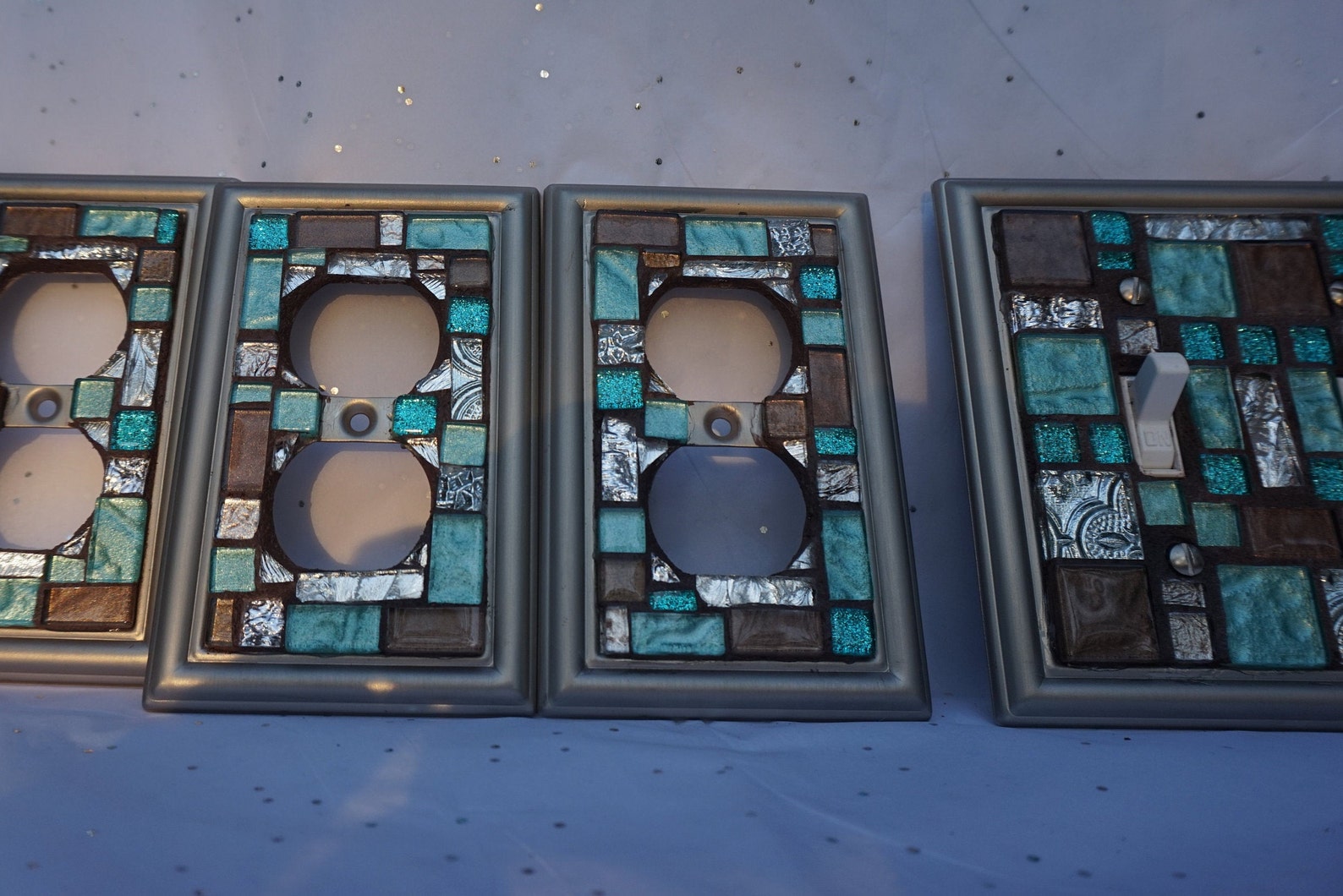 Mosaic Light Switch Plates Cover Stained Glass Decor Ceramic | Etsy