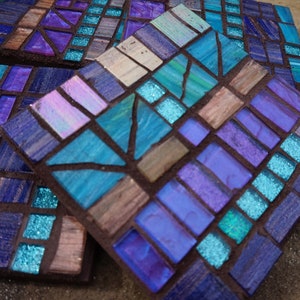 COASTERS Mosaic Square Set of 4 Rich Chocolate Brown Turquoise - Etsy