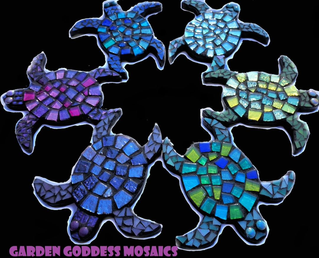 Mosaic Turtle Wall Hanging Beach Lover Themed Sea Art Stained Glass ...
