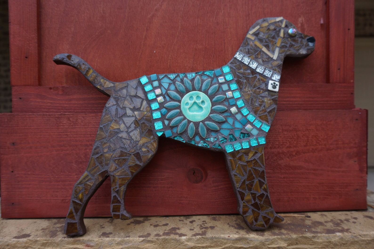 Mosaic Labrador Retrievers Stained Glass Decor Custom Tiles - Etsy