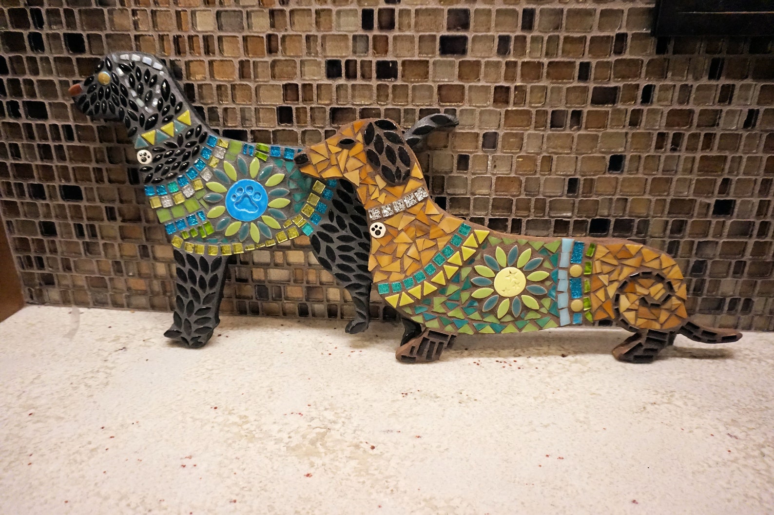 Mosaic Labrador Retrievers Stained Glass Decor Custom Tiles - Etsy