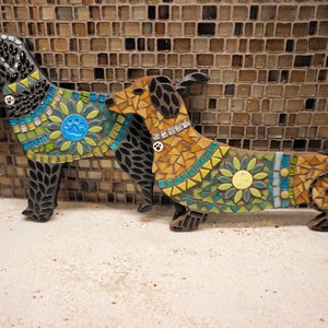 Mosaic Labrador Retrievers Stained Glass Decor Custom Tiles Made to ...