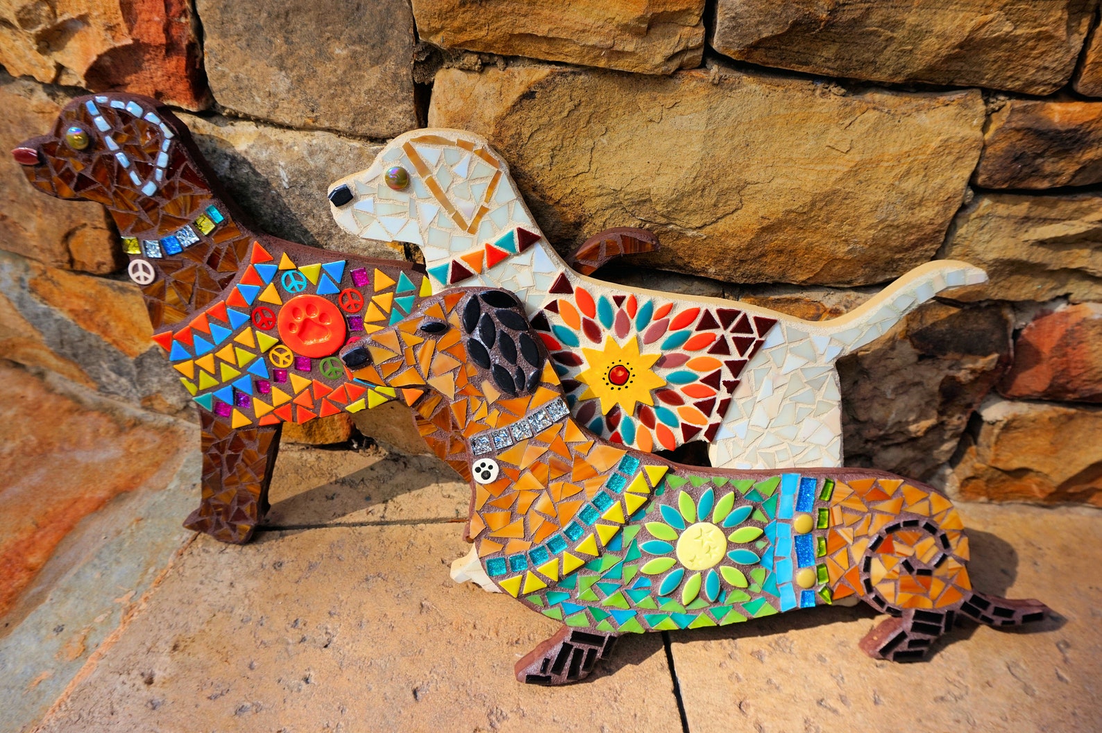Mosaic Labrador Retrievers Stained Glass Decor Custom Tiles - Etsy