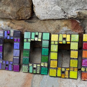 Mosaic Light Switch Covers ROCKER Stained Glass Ceramic Mosaic ART ...