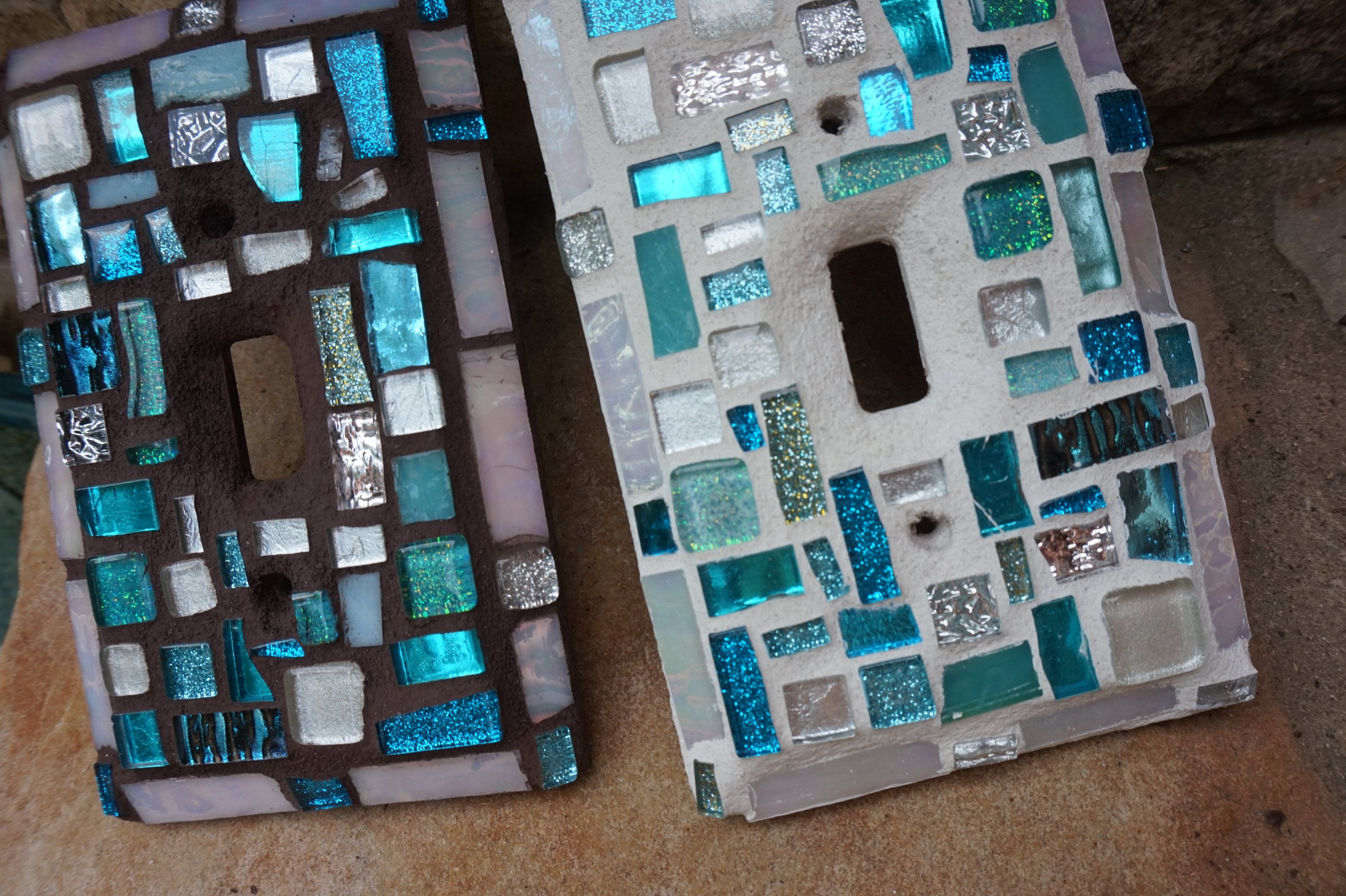 Mosaic light Switch plate cover stained glass ceramic tile | Etsy