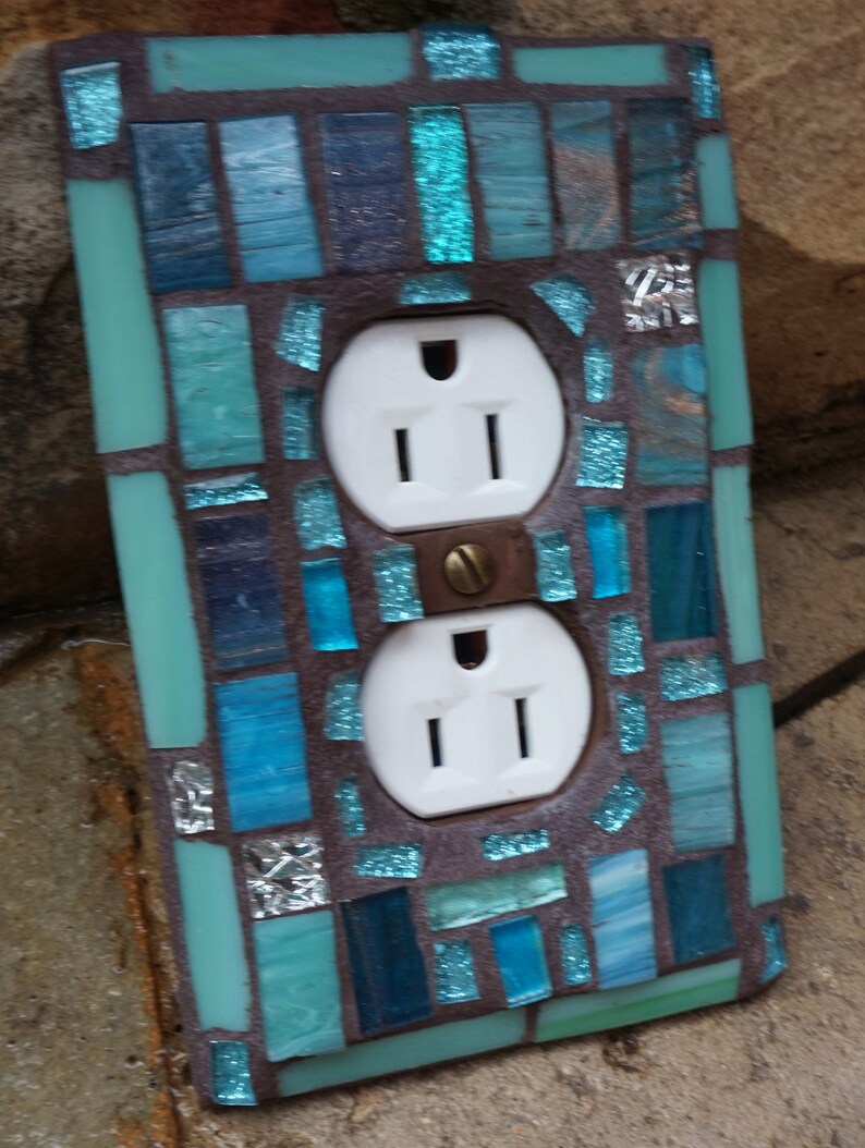 Mosaic Light Switch Plates Wall Outlet Stained Glass Ceramic - Etsy