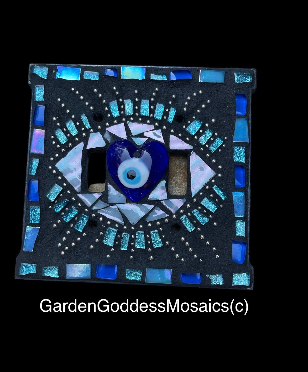 Mosaic Light Switch Plates EVIL EYE Cover Stained Glass Decor Art Tiles ...