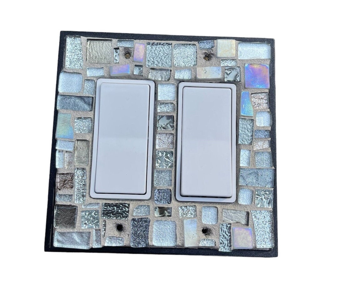 Mosaic Double Rocker Light Switch Plate: Custom Stained Glass Decor - Etsy