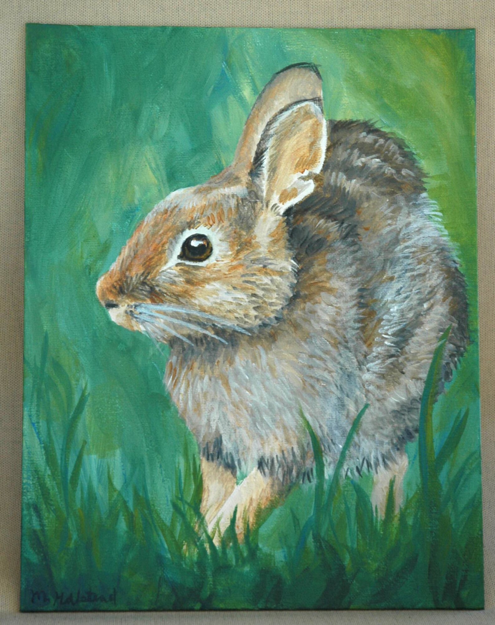 Wild Rabbit Eating Clover Original Acrylic Painting 11" X 14" - Etsy