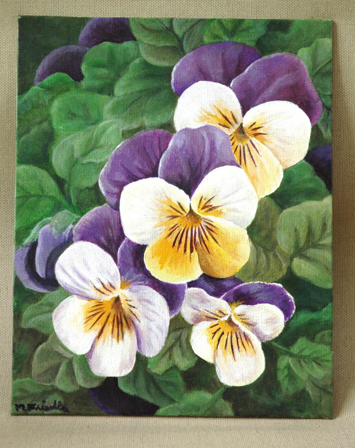 Pansy Patch Original Acrylic Painting 8 X 10 Etsy