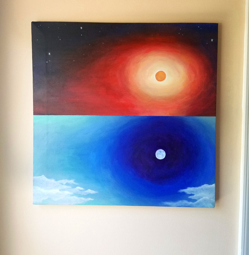The Dual Reality Original Acrylic Painting, 20' X 20" - Etsy