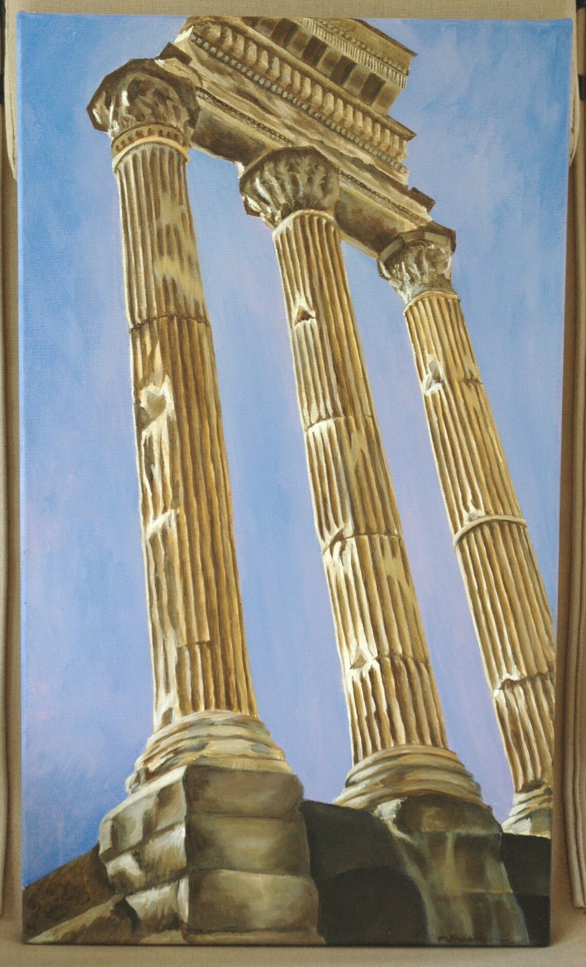 Roman Forum Columns Original Acrylic Painting 15" X 26" - Etsy
