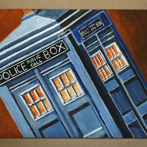 TARDIS Doctor Who Police Phone Box Original Acrylic Painting 8" X 10 ...